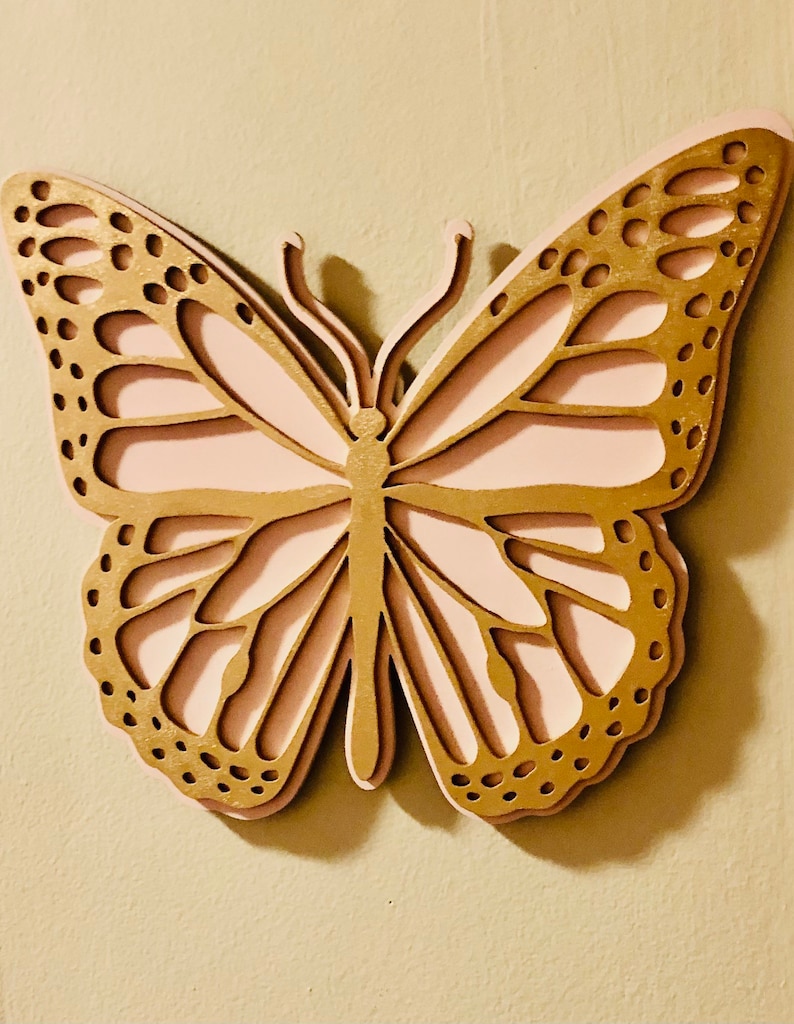 Butterfly Wall Art Custom Colors Bedroom Decor Wooden Wall Butterfly - Etsy