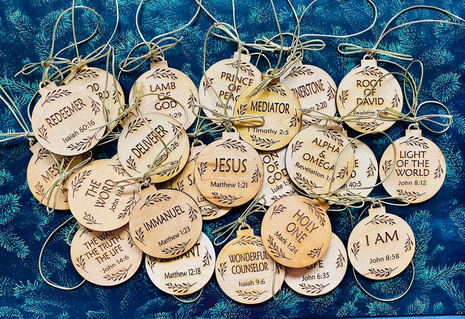 Names of Jesus Ornaments Advent Ornaments Jesus Advent Ornaments 25 ...