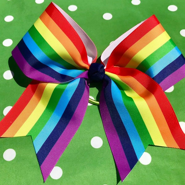 Rainbow Hair Bow - Etsy