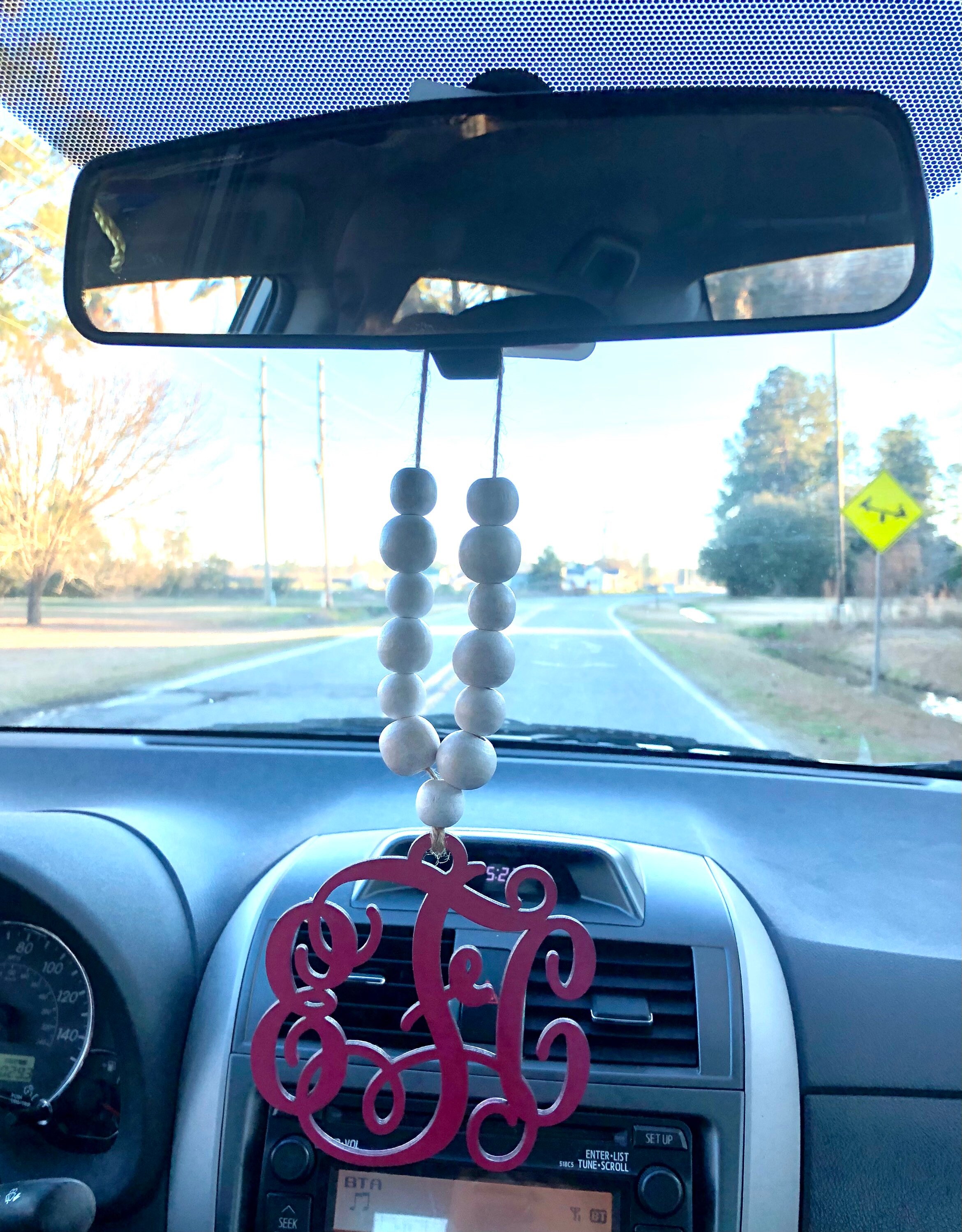 Car Charm Rearview Mirror Charm Monogram Car Charm Car Charm Etsy