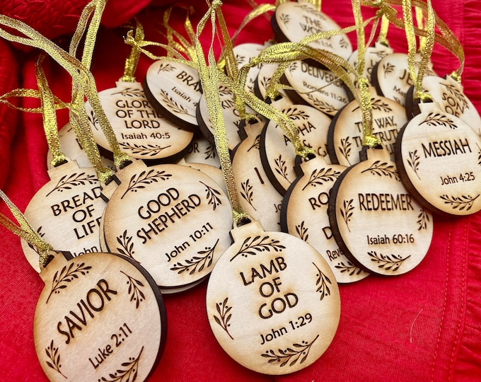 25 Pack Full Set Names of Christ Ornaments His Name Shall Be Called ...