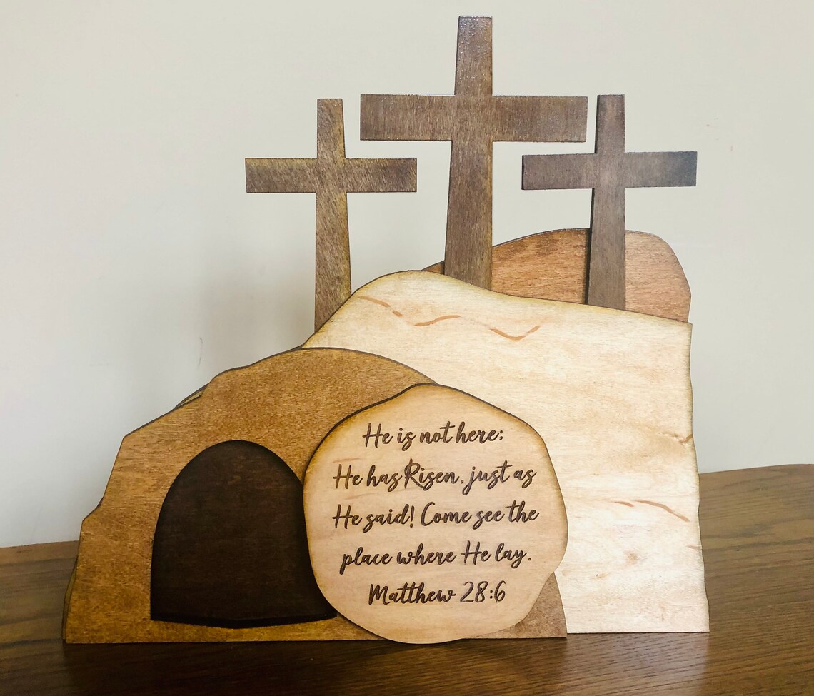 SVG FILE Empty Tomb Easter Scene Easter the Empty Tomb He is - Etsy