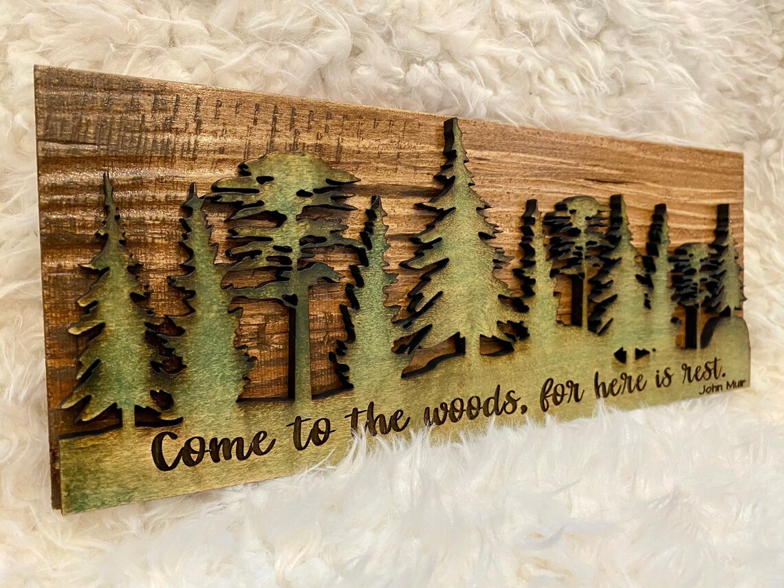 John Muir Forest Sign Forest Scene Sign Tree Scene Sign Rustic Forest ...