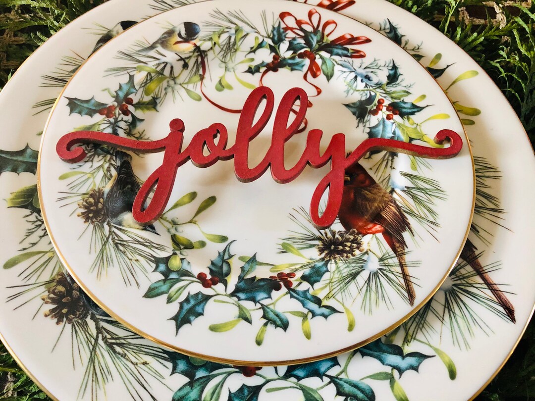 Christmas Words Place Set 4 Words Merry Peace Jolly Joyful - Etsy