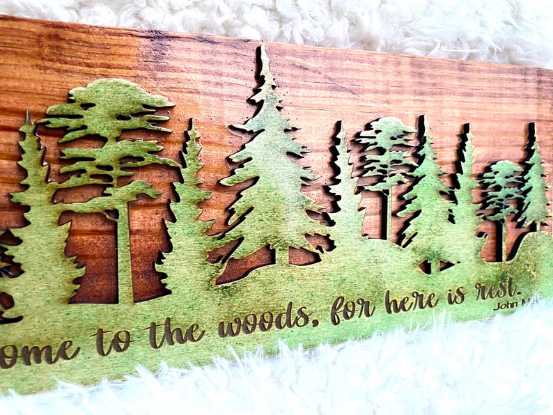 Forest Sign John Muir Forest Quote Sign Tree Scene Sign Rustic Forest ...