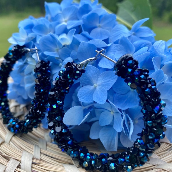 Navy Blue Earrings - Etsy