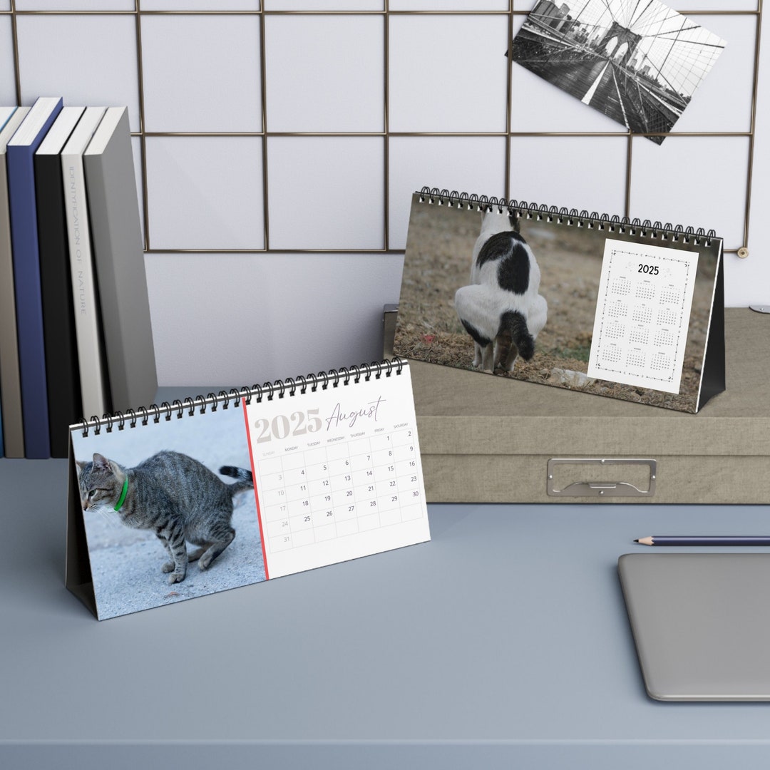 Pooping Cats 2025 Desk Calendar White Elephant Party Coming Up Yankee ...