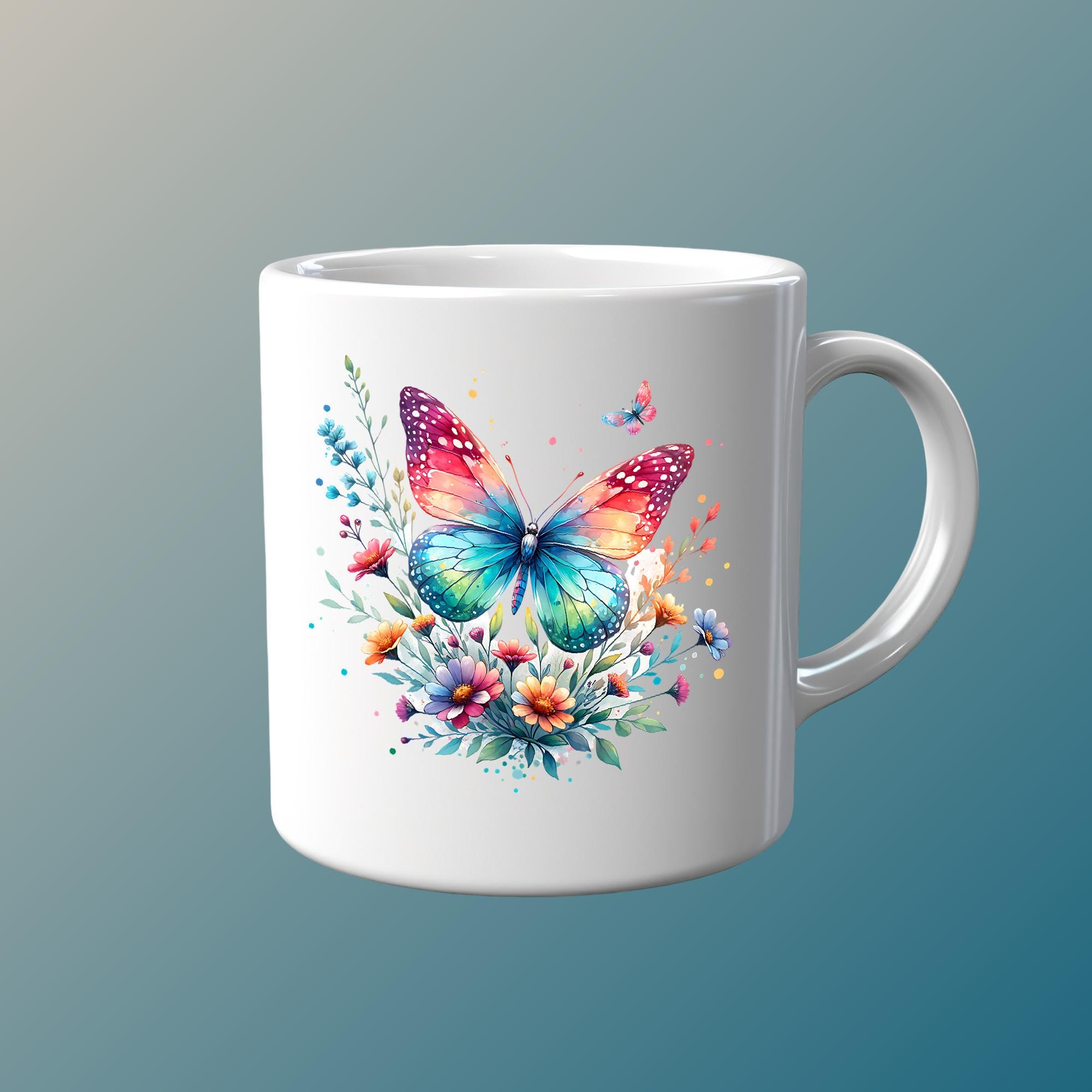 Watercolor Butterfly Clipart: Pastel Floral PNG Bundle (digital ...
