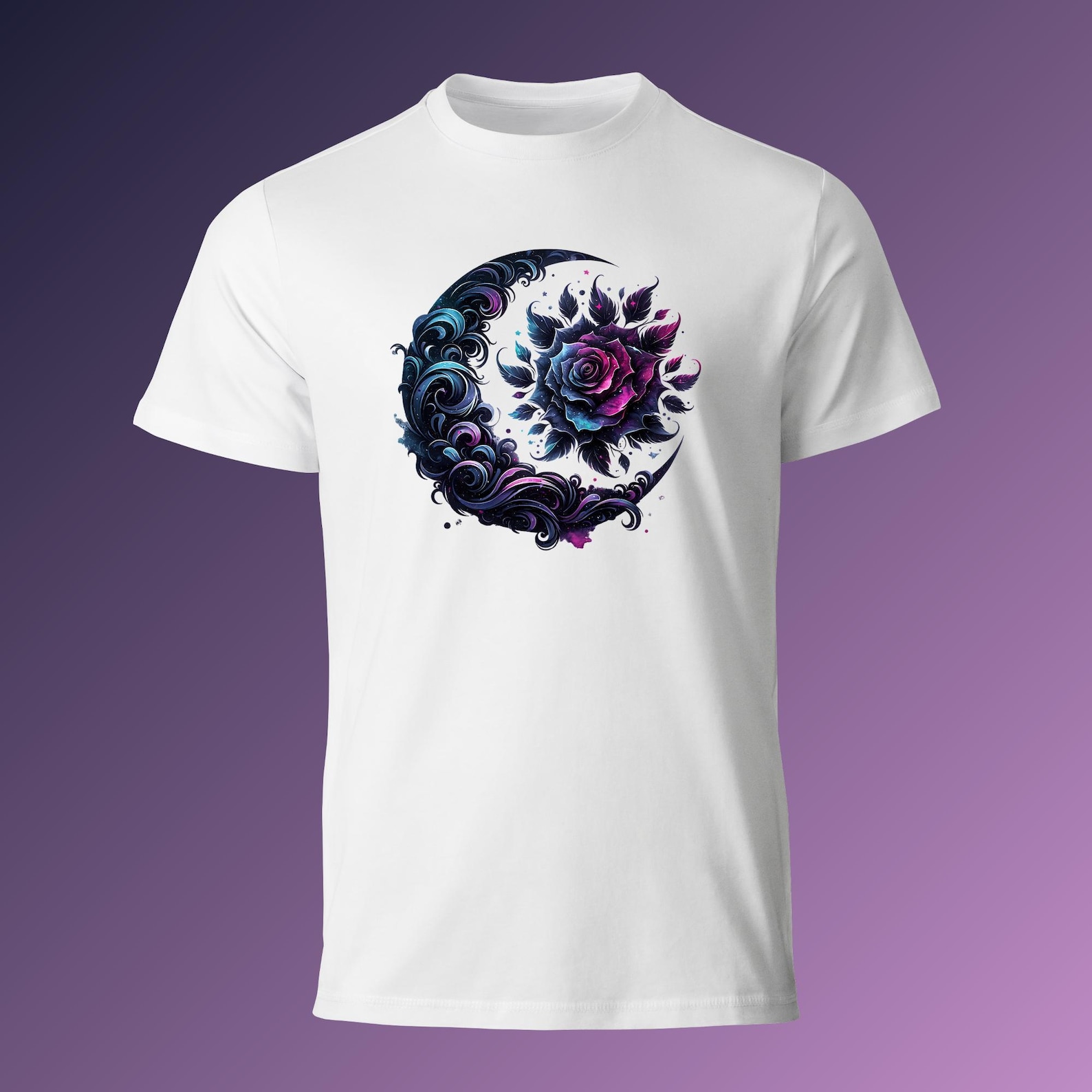 Dark Boho Crescent Moon Sublimation Design Dark Boho Floral Moon ...