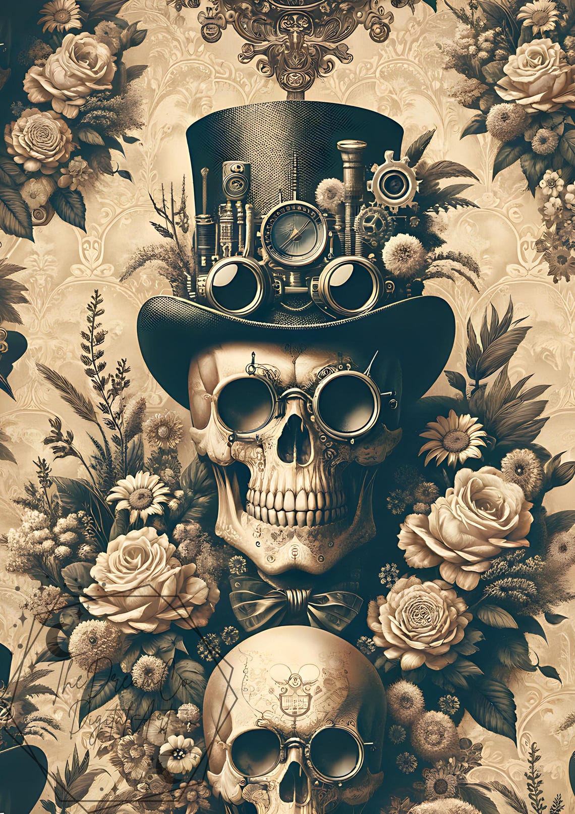 Gothic Steampunk Junk Journal Kit: Skulls, Roses & Gears (digital ...