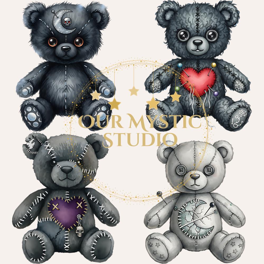 Goth Voodoo Teddy Bear PNG | Creepy Plush Clipart - Etsy
