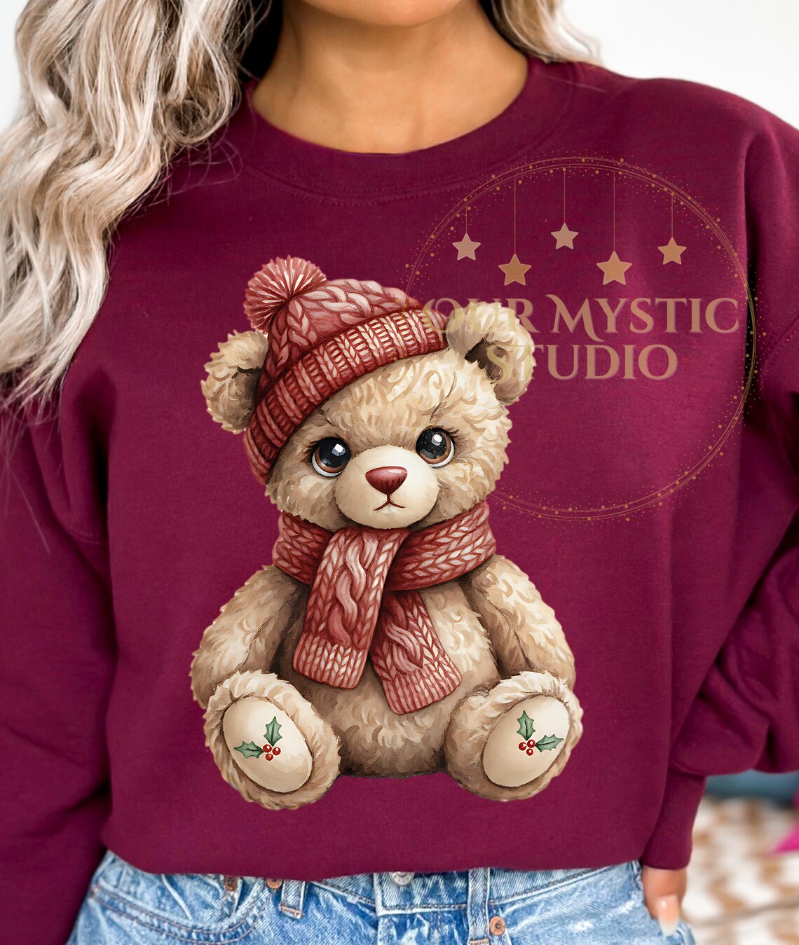 Christmas Teddy Bear PNG | Cozy Winter Teddy Clipart - Etsy