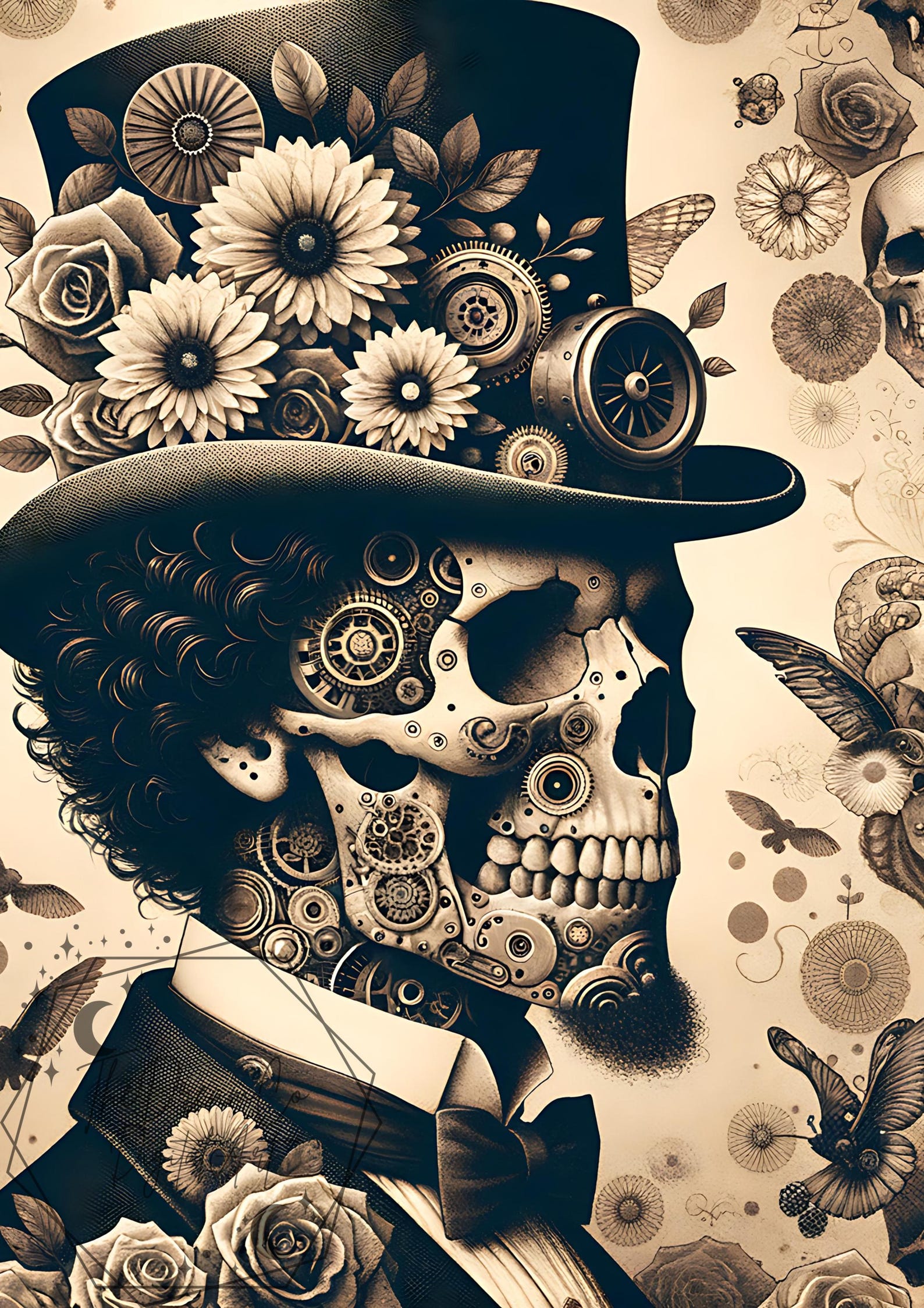 Gothic Steampunk Junk Journal Kit: Skulls, Roses & Gears (digital ...