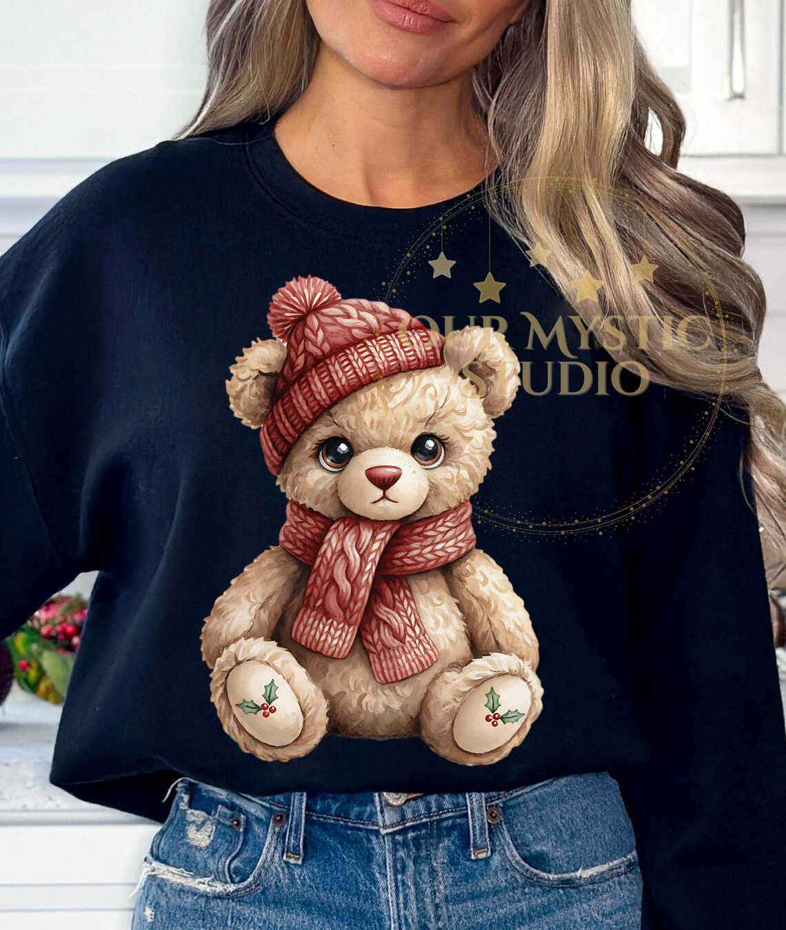 Christmas Teddy Bear PNG | Cozy Winter Teddy Clipart - Etsy
