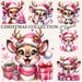Cute Christmas Deer Clipart Instant Download Watercolor Quirky Reindeer ...