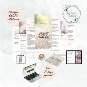 Growth Mindset Workbook Printable Canva Template | Editable Self ...