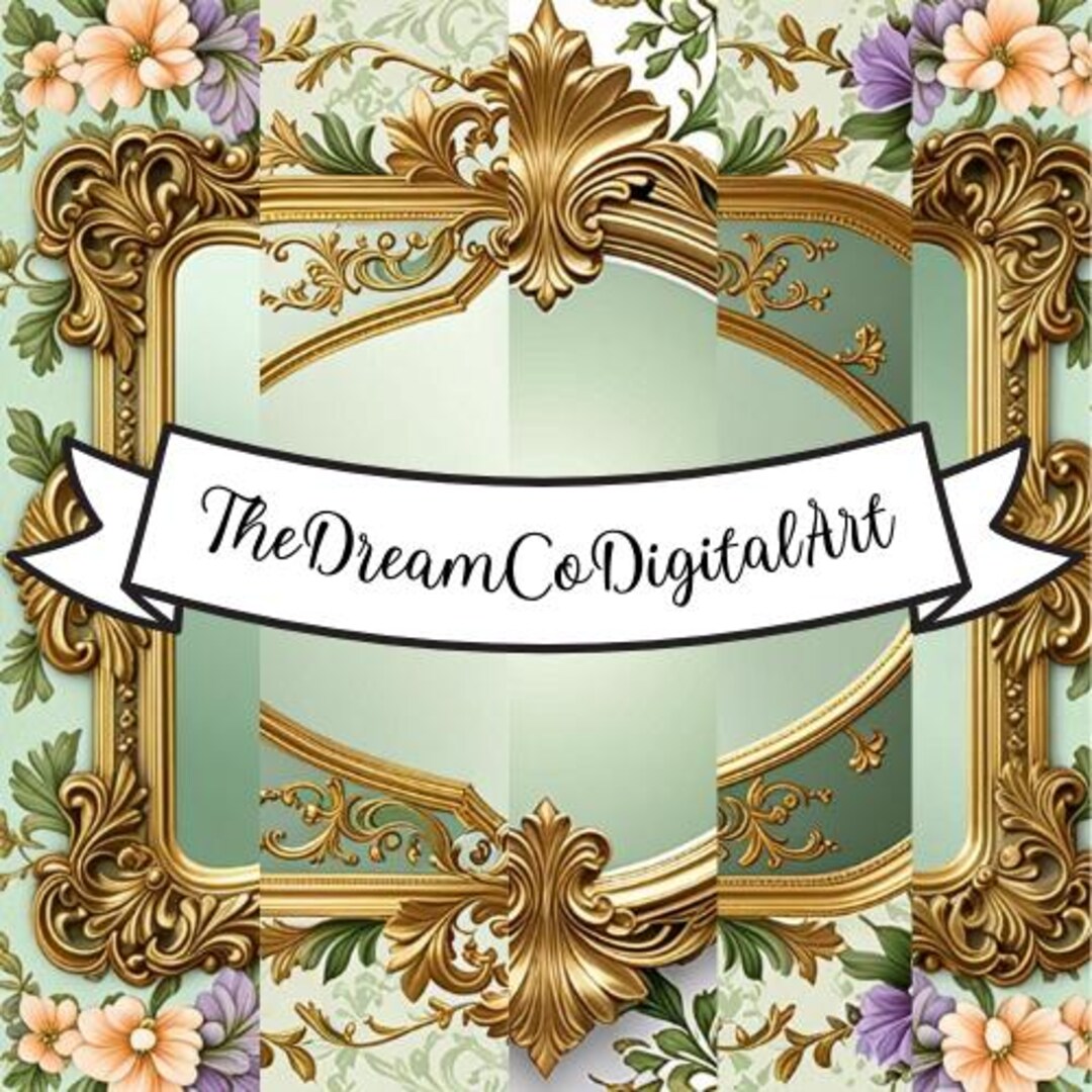 Victorian and Regency Era Inspired Digital Paper, Seamless Collage ...