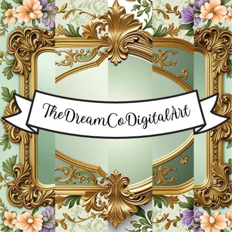 Victorian and Regency Era Inspired Digital Paper, Seamless Collage ...