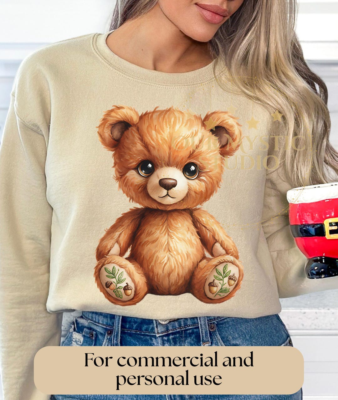 Woodland Acorn Teddy Bear PNG | Forest Bear Clipart - Etsy