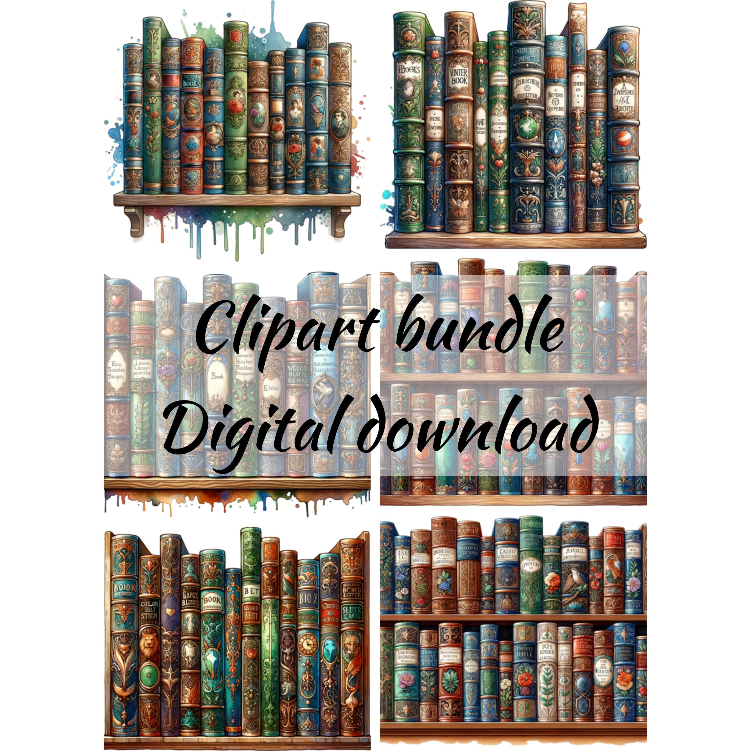 Watercolor Book Border Bundle PNG Set, Instant Digital Download ...