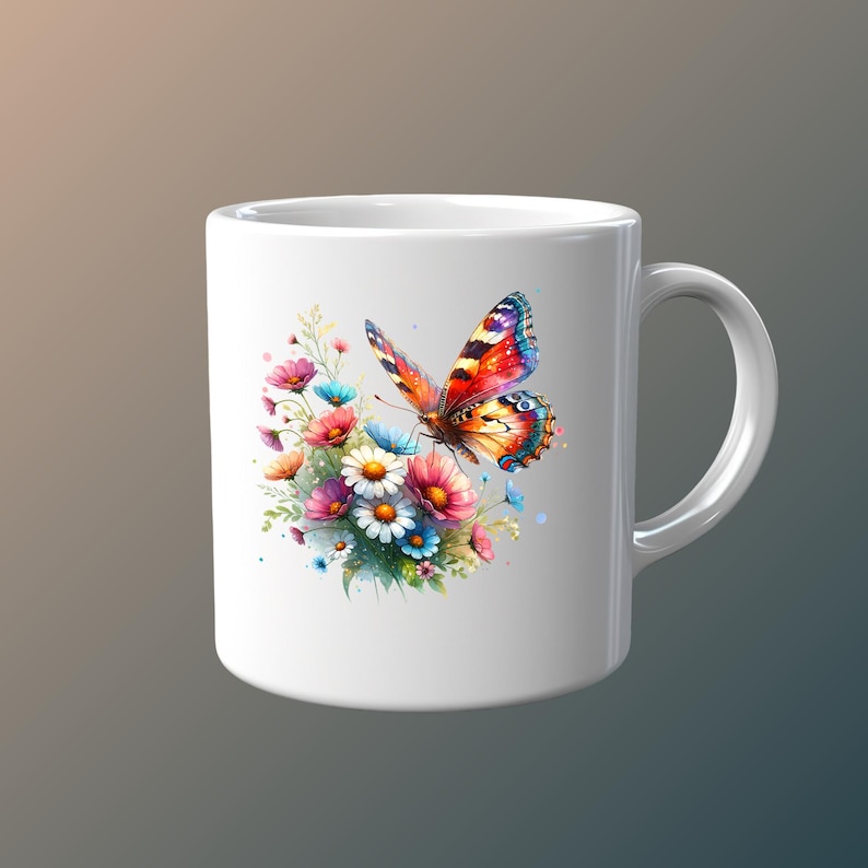 Watercolor Butterfly Clipart: Pastel Floral PNG Bundle (digital ...