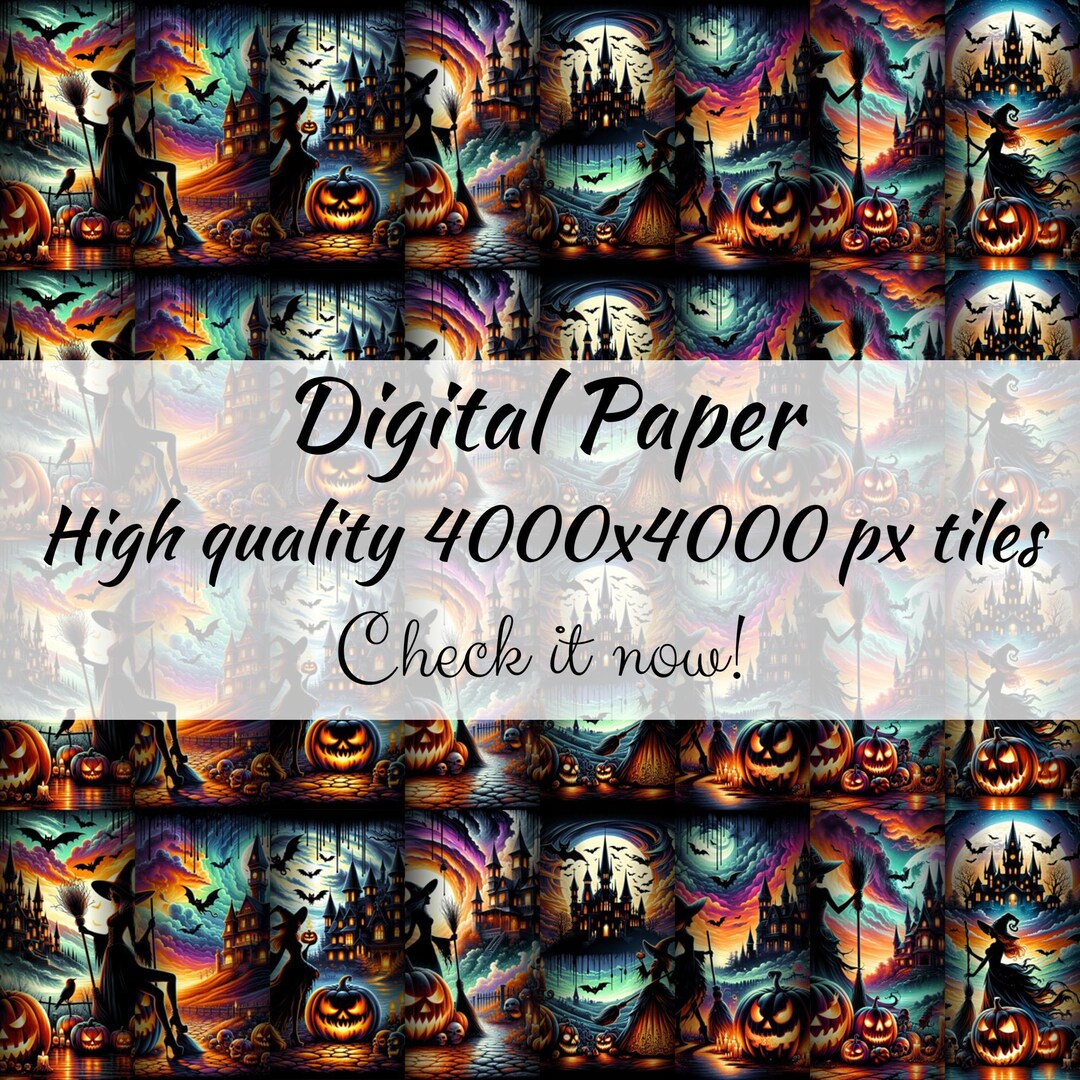 Spooky Season Png 10 Pack Digital Download Halloween Digital Paper for ...