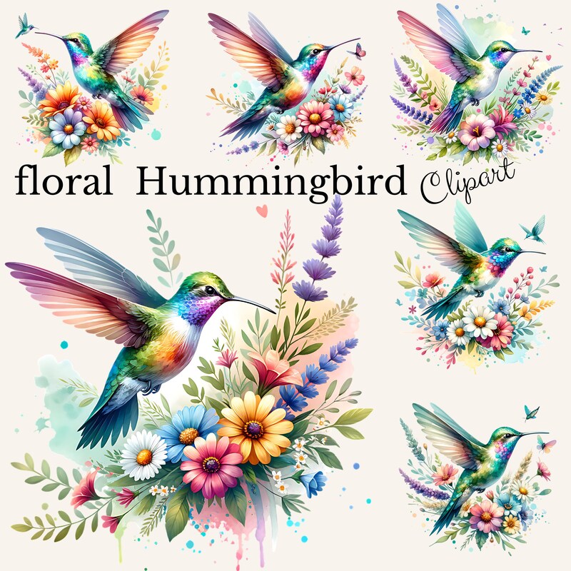 Hummingbird Clip Art - Etsy