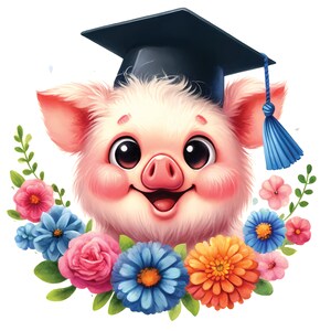Graduation Animals Clipart, Watercolor Cute Academic Celebration ...