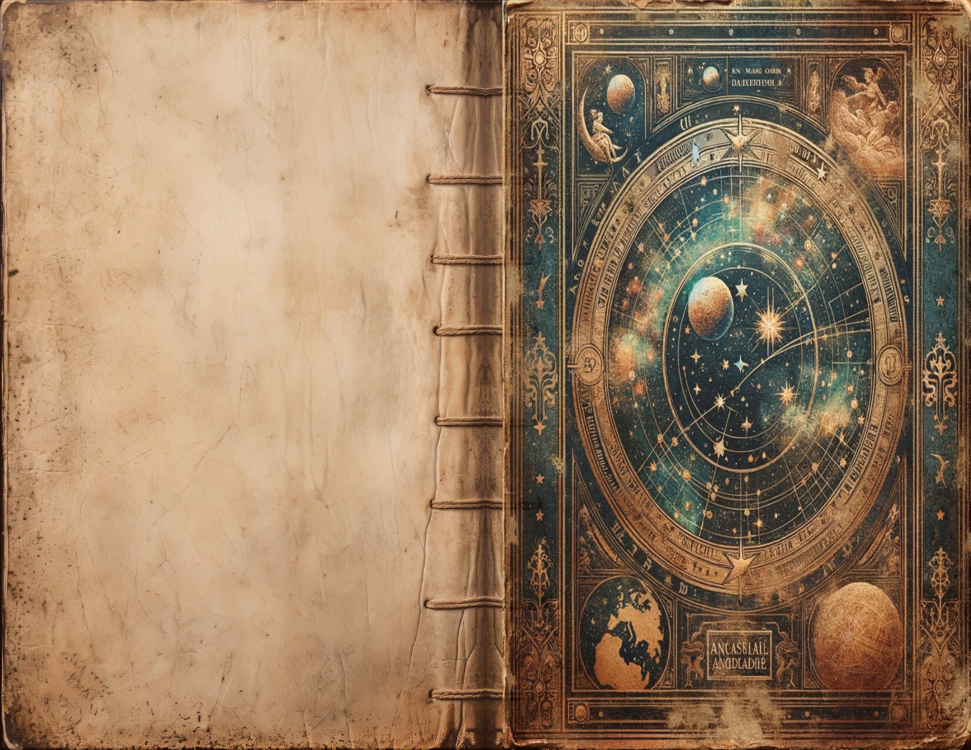 4 Celestial , Astronomy Junk Journal, Art Journal Covers, 300 Dpi for ...