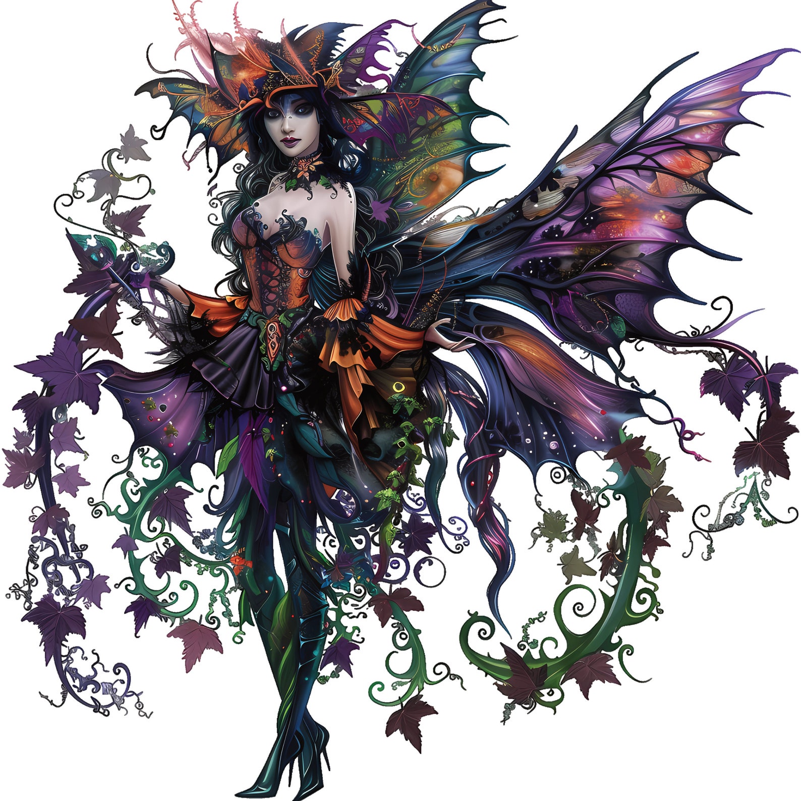 15 Gorgeous Gothic Fairy Clipart Pack, Transparent Pngs for Commercial ...