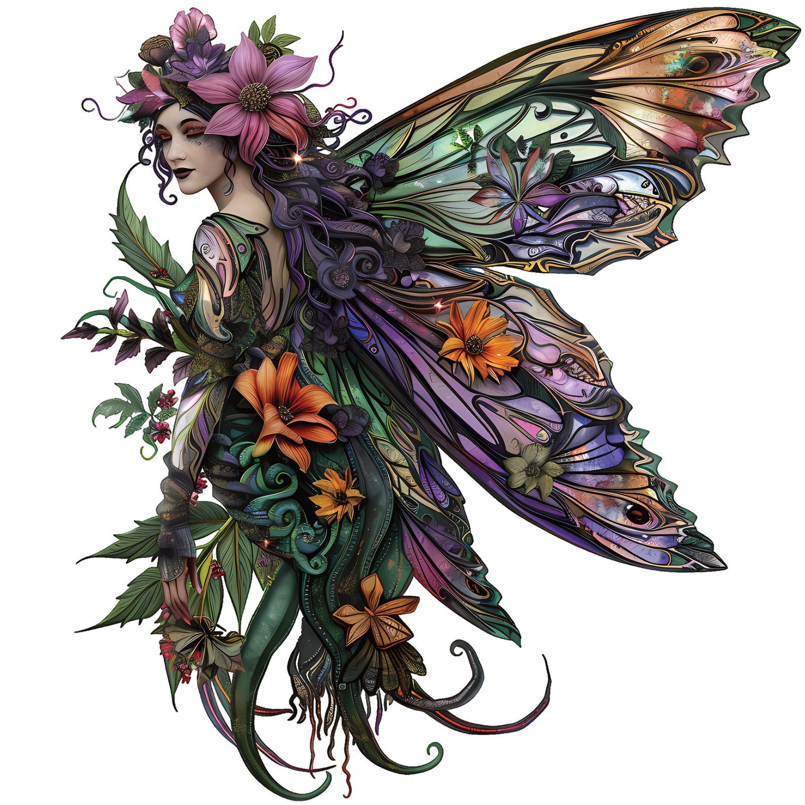 15 Gorgeous Gothic Fairy Clipart Pack, Transparent Pngs for Commercial ...