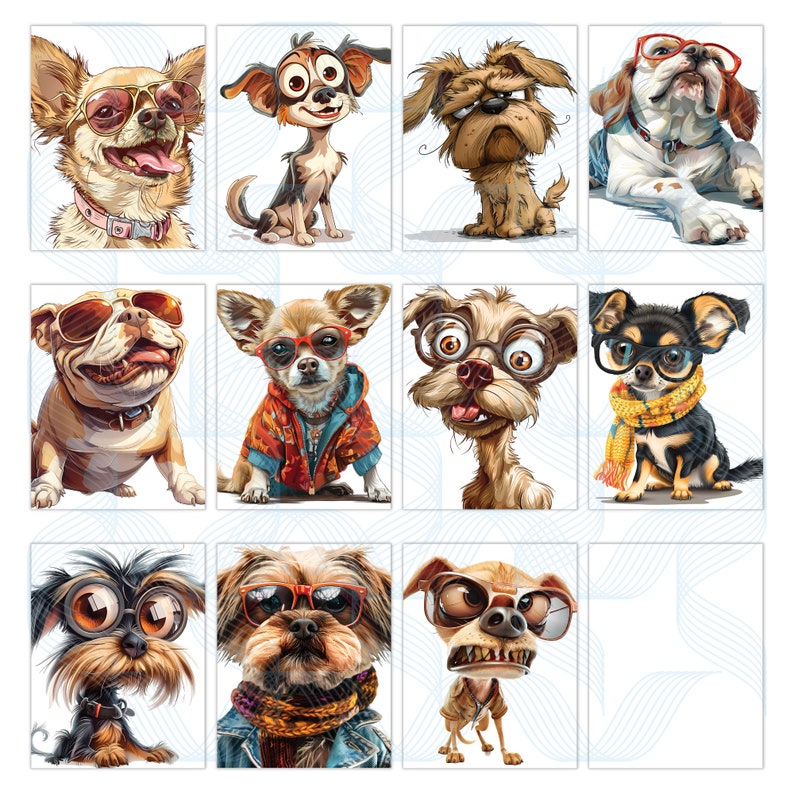 Cute and Funny, Crazy Dog PNG Clipart Bundle, 37 High Quality 300DPI ...