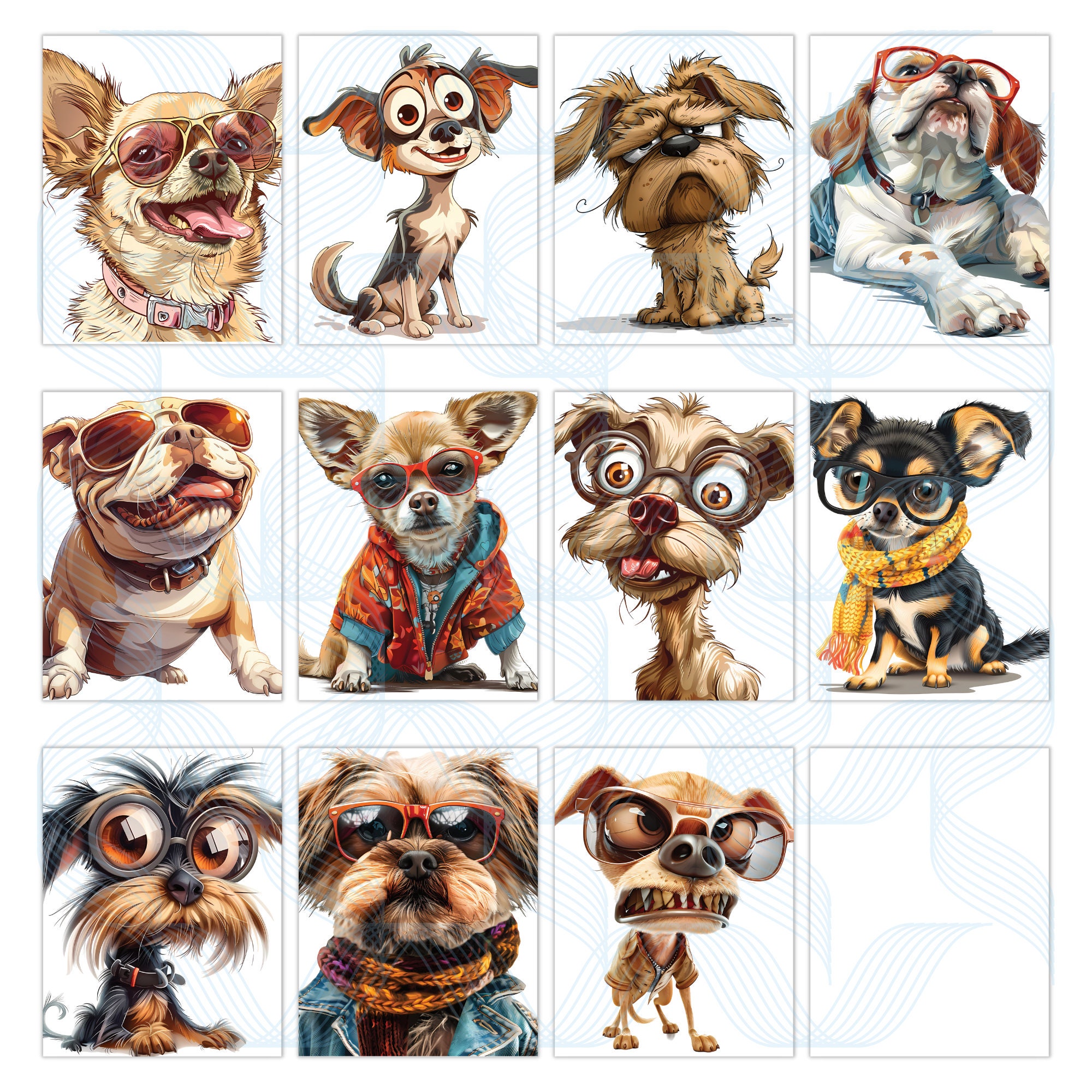 Cute and Funny, Crazy Dog PNG Clipart Bundle, 37 High Quality 300DPI ...