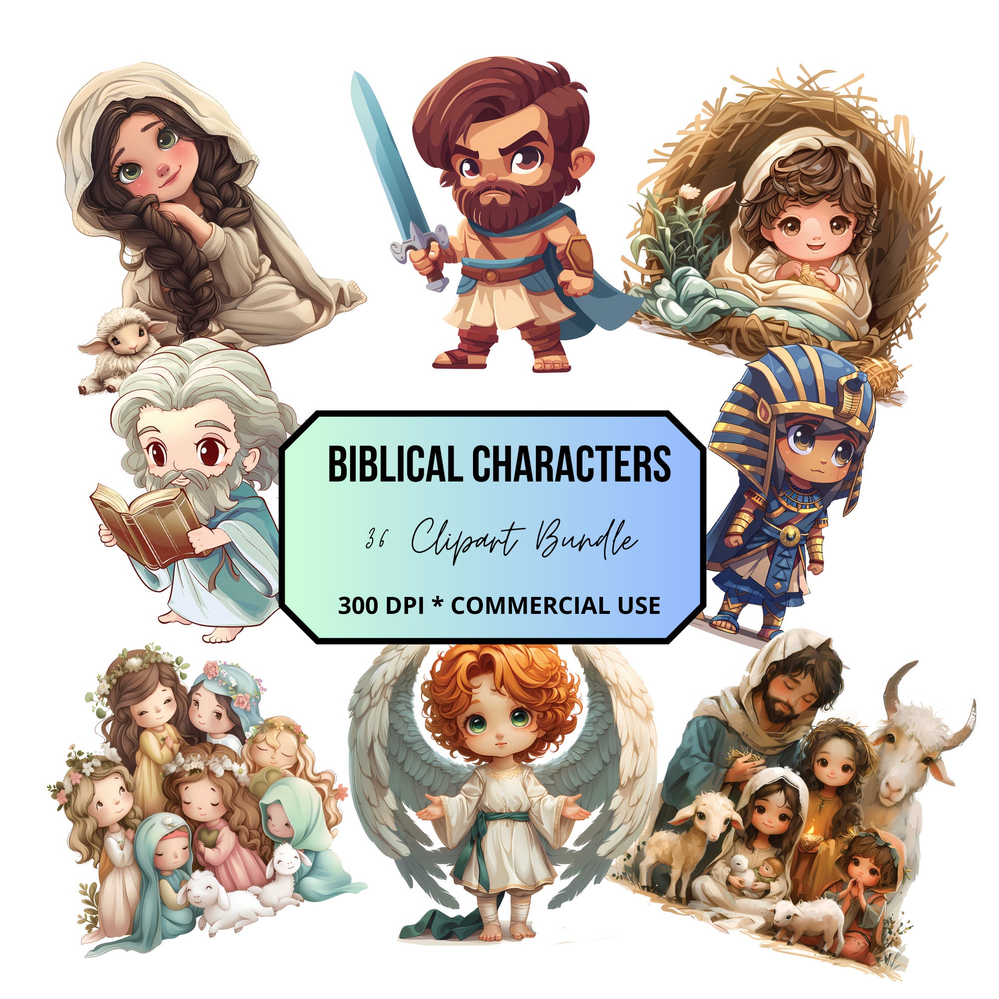 Biblical Characters Clipart, Bible Stories, Biblical People Clip Art ...