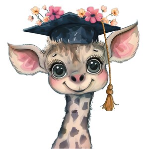 Graduation Animals Clipart, Watercolor Cute Academic Celebration ...