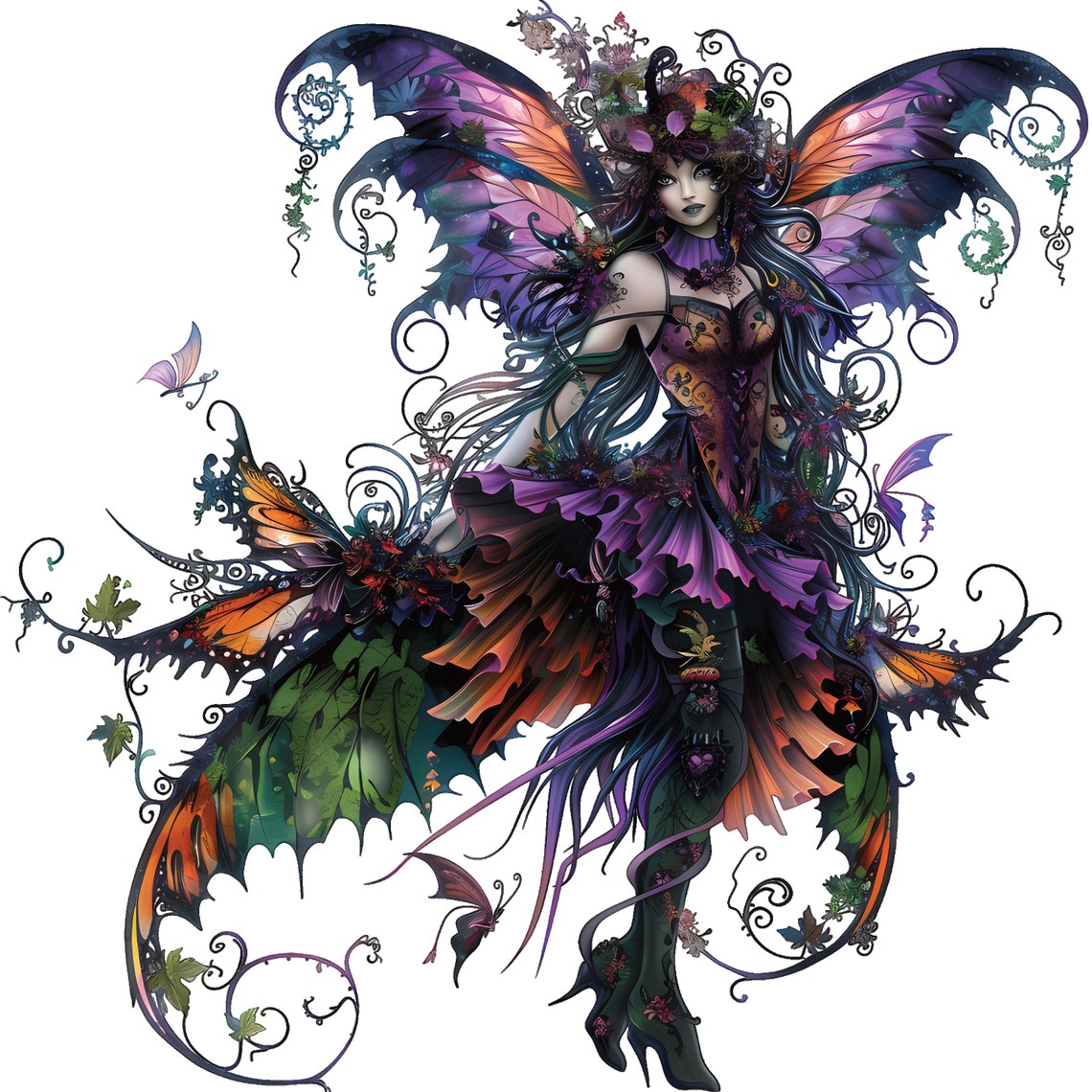 15 Gorgeous Gothic Fairy Clipart Pack, Transparent Pngs for Commercial ...