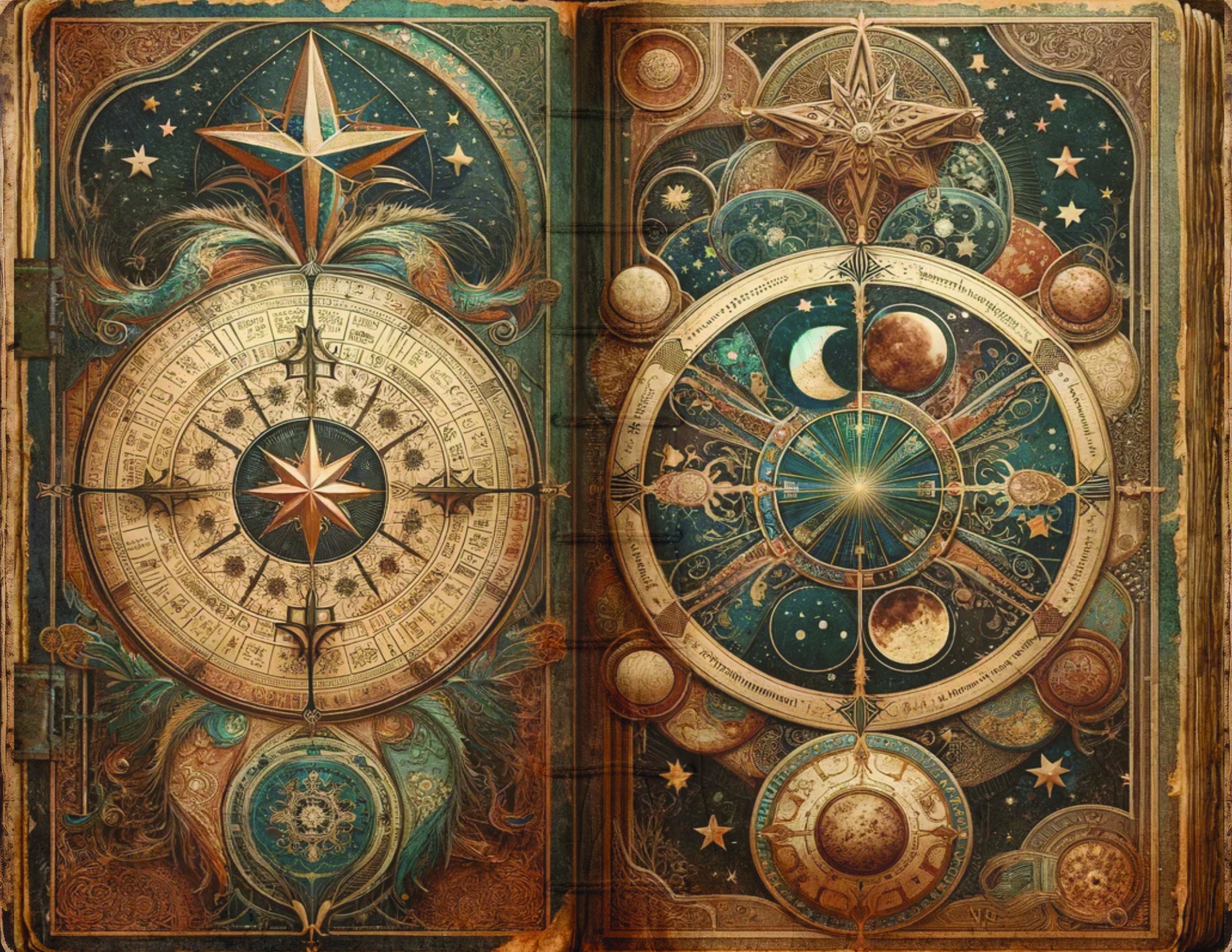 4 Celestial , Astronomy Junk Journal, Art Journal Covers, 300 Dpi for ...