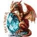 December Dragon Birthstone Clipart Watercolor Birthday Gemstones ...