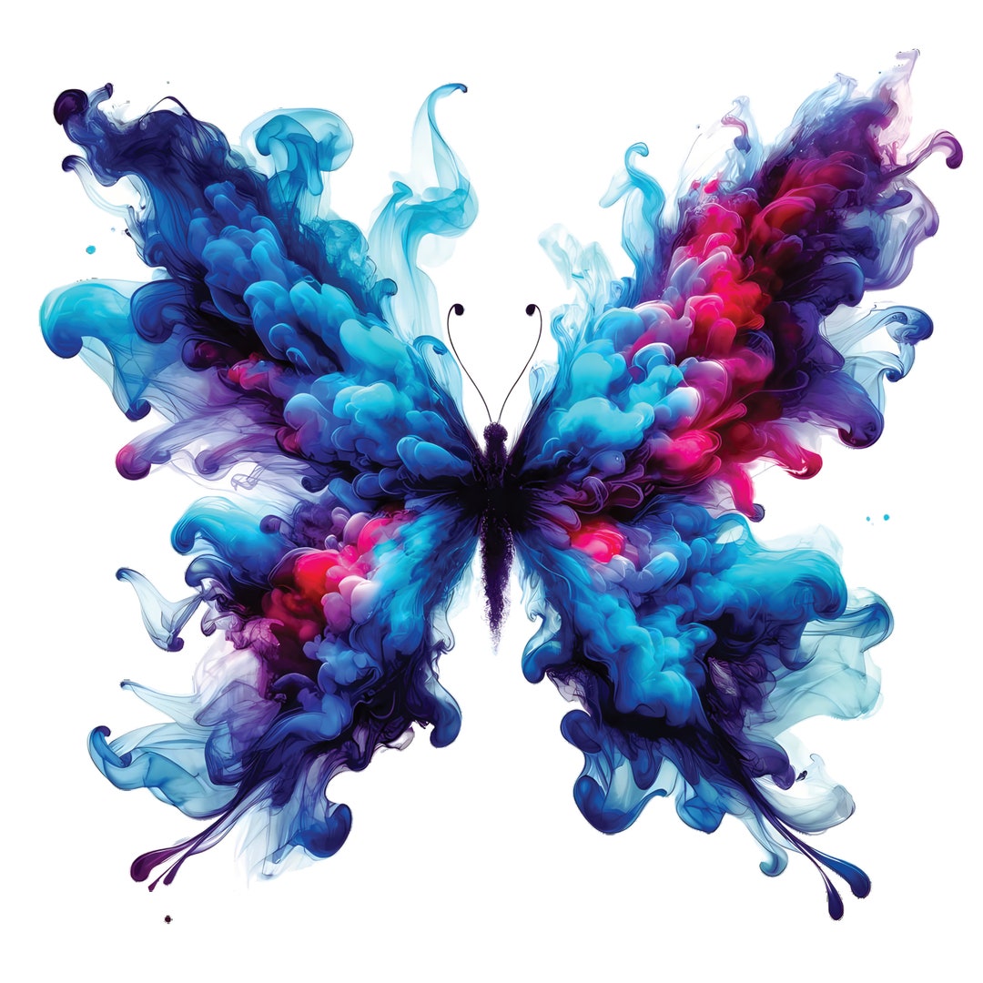 15 Smoke Alcohol Ink Mystic Butterflies, High Quality Clipart Bundle ...