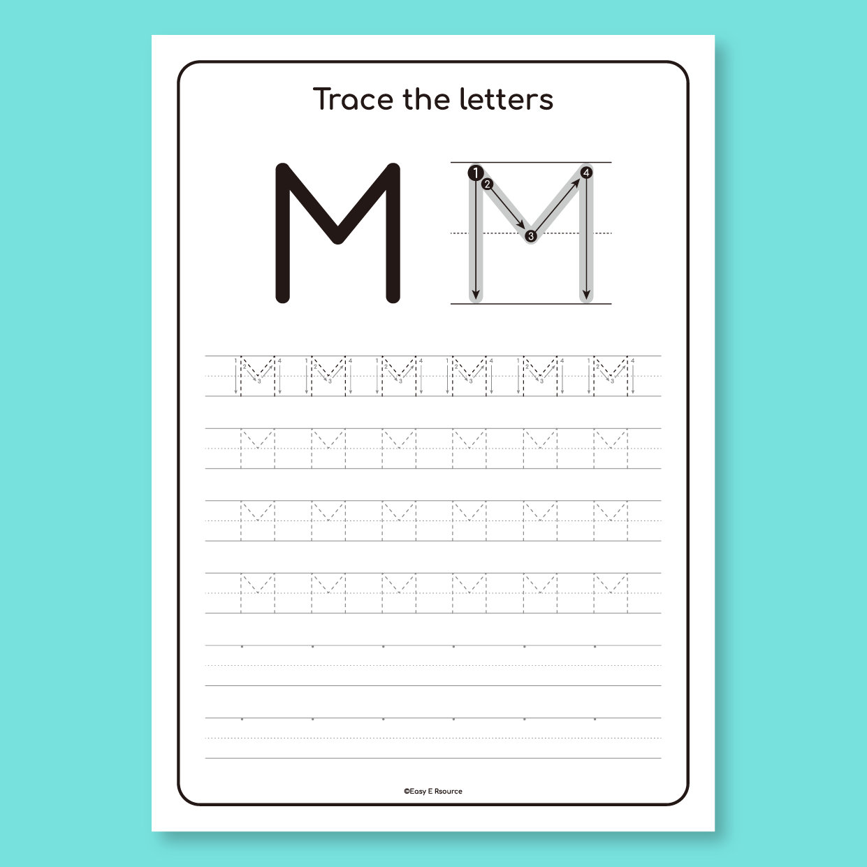 26 Printable Uppercase Alphabet Tracing Worksheets for Preschool ...