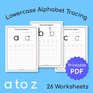 26 Printable Lowercase Alphabet Tracing Worksheets for Preschool ...