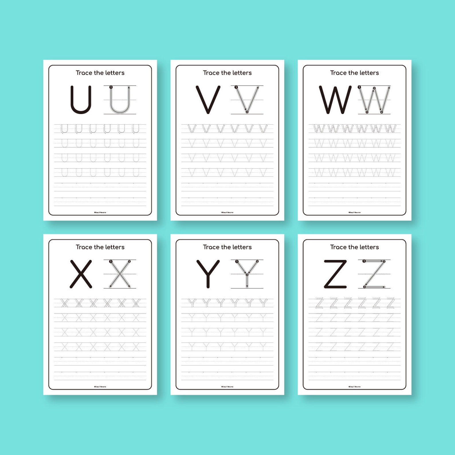 26 Printable Uppercase Alphabet Tracing Worksheets for Preschool ...