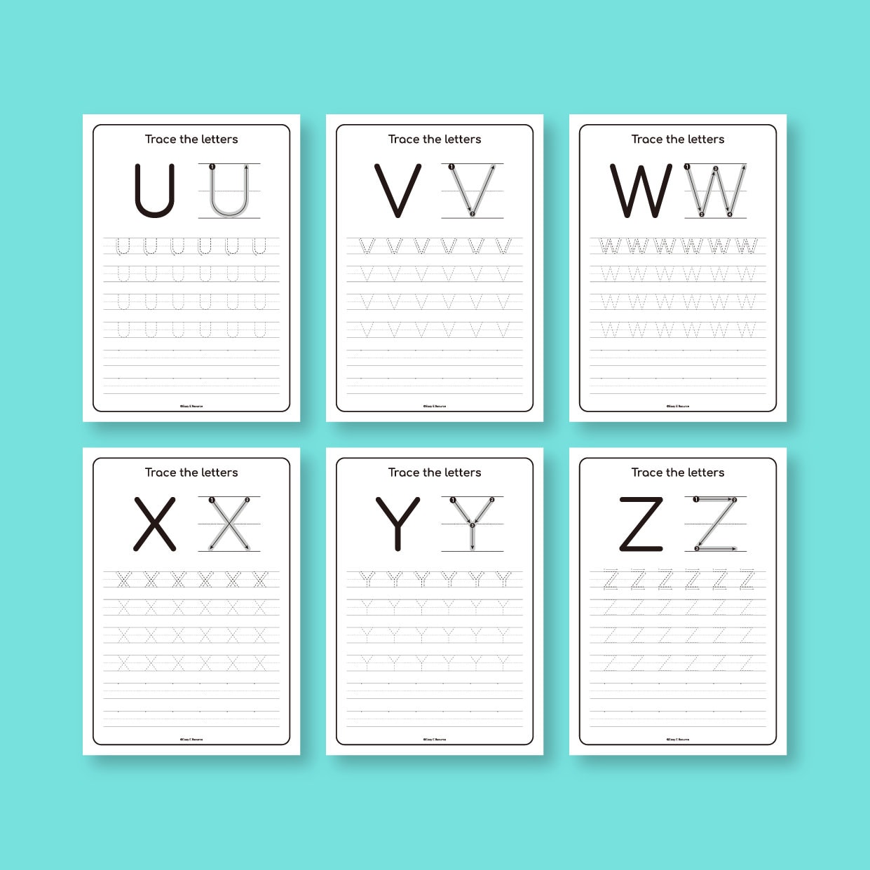 26 Printable Uppercase Alphabet Tracing Worksheets for Preschool ...