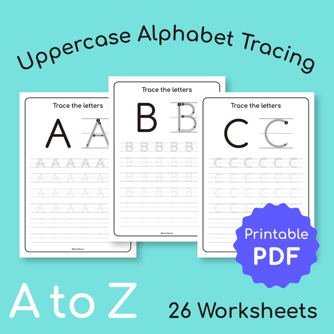 26 Printable Uppercase Alphabet Tracing Worksheets for Preschool ...