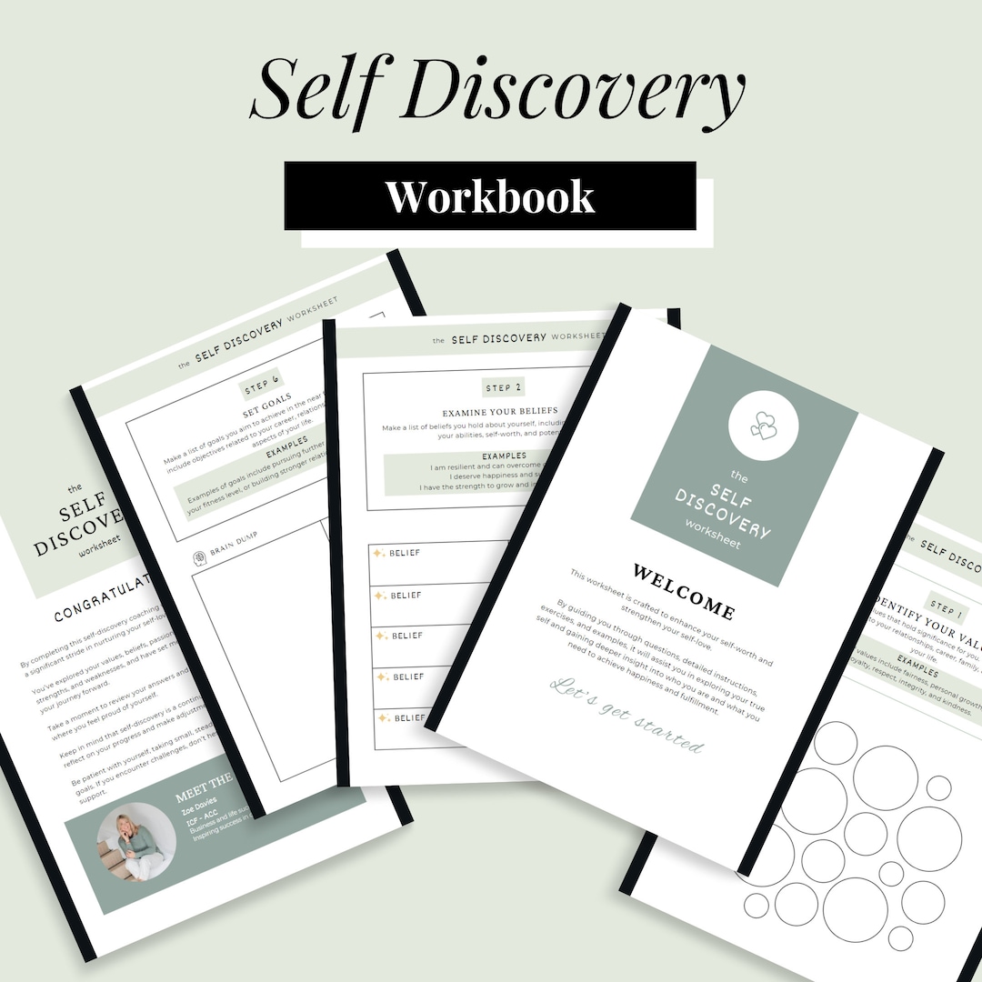 Self-discovery Workbook Instant Download PDF Goal Setting, Vision ...