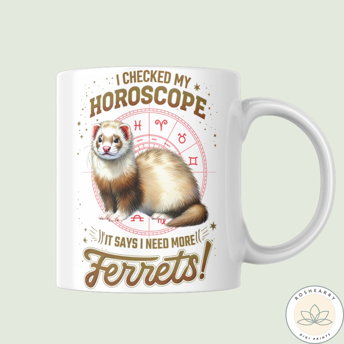 Ferret Mug, Gift for Ferret Lovers, Cute Ferret Gifts, Funny Mugs for ...