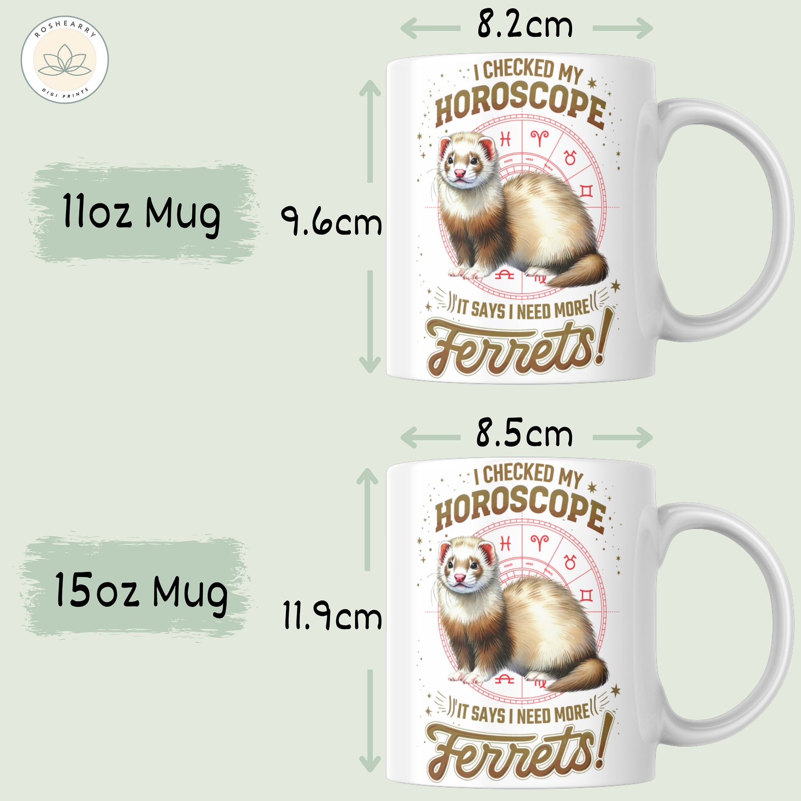 Ferret Mug, Gift for Ferret Lovers, Cute Ferret Gifts, Funny Mugs for ...