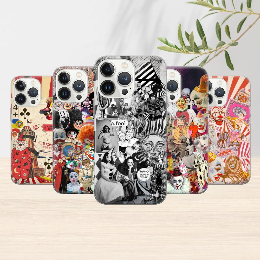 Ugly Circus Clown Phone Case Aesthetic Cover for iPhone 15 Pro Max, 14 ...