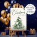 Green Christmas Tree Menu Card: Editable Holiday Dinner (digital ...