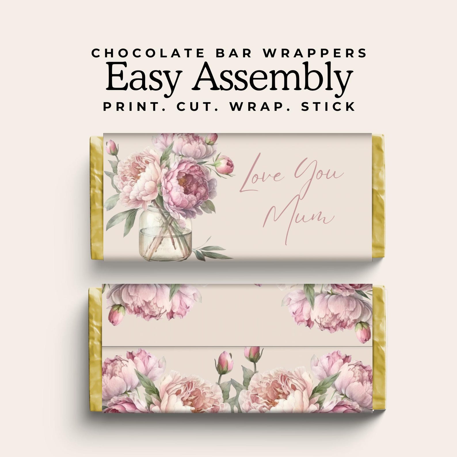 Mother’s Day Chocolate Bar Wrapper Template | Printable Candy Bar ...